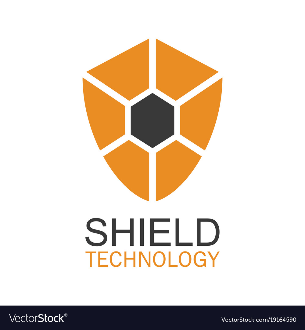Shield technology logo Royalty Free Vector Image