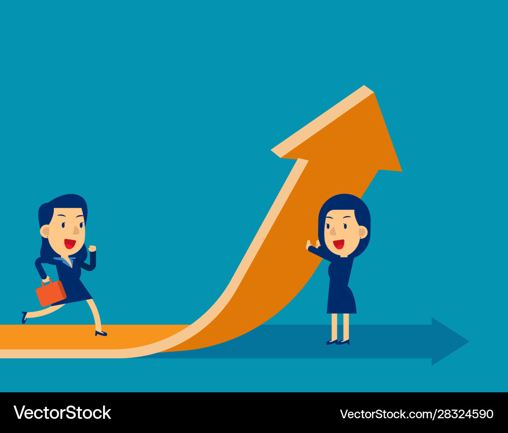 Team change a direction concept cute business Vector Image