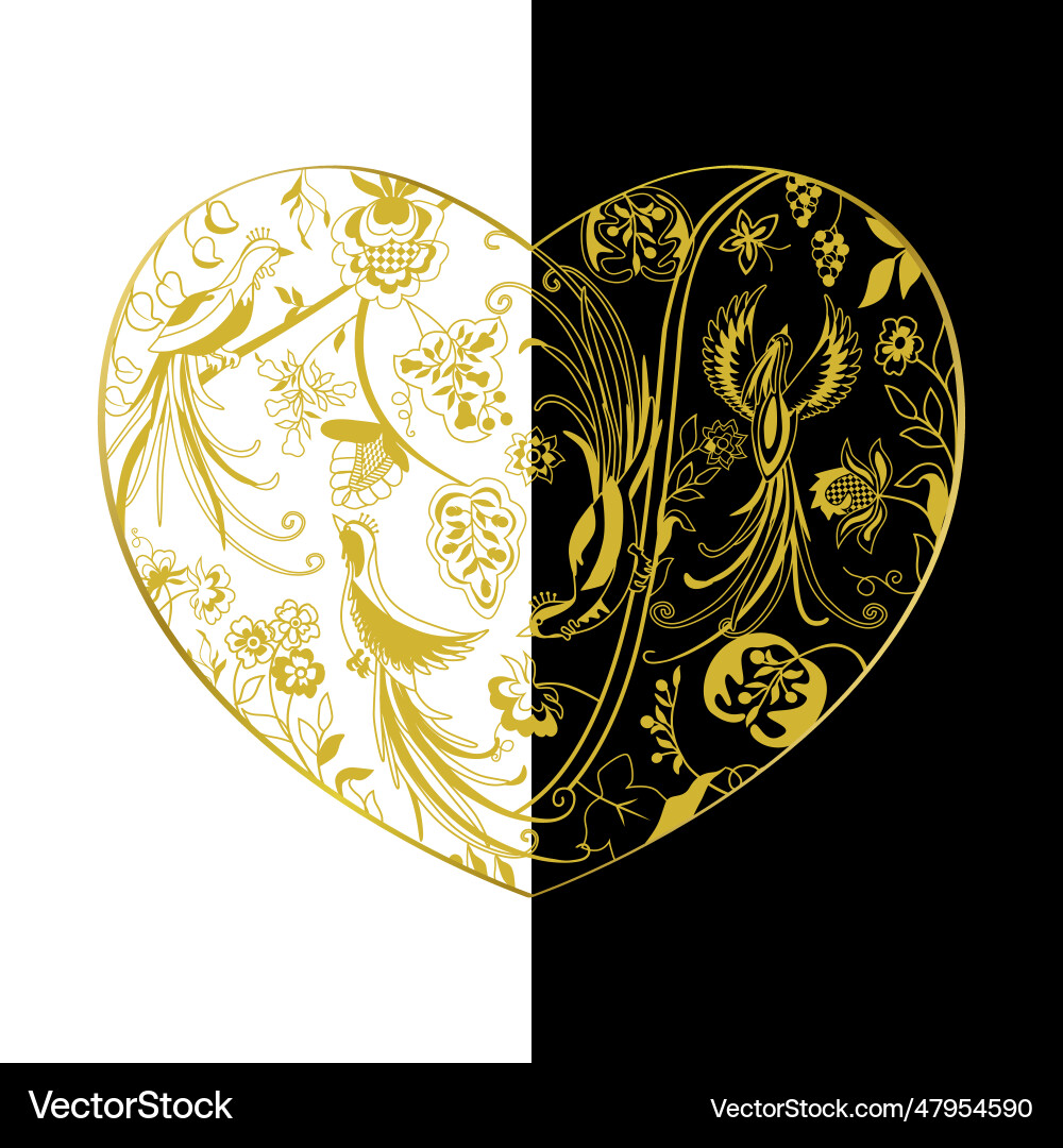 Vintage unique heart logo ethnical Royalty Free Vector Image