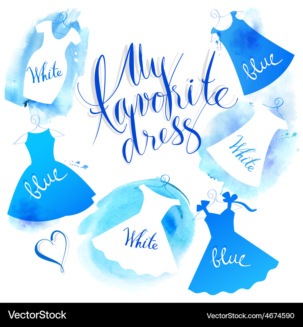 Watercolor Dress Collection Royalty Free Vector Image
