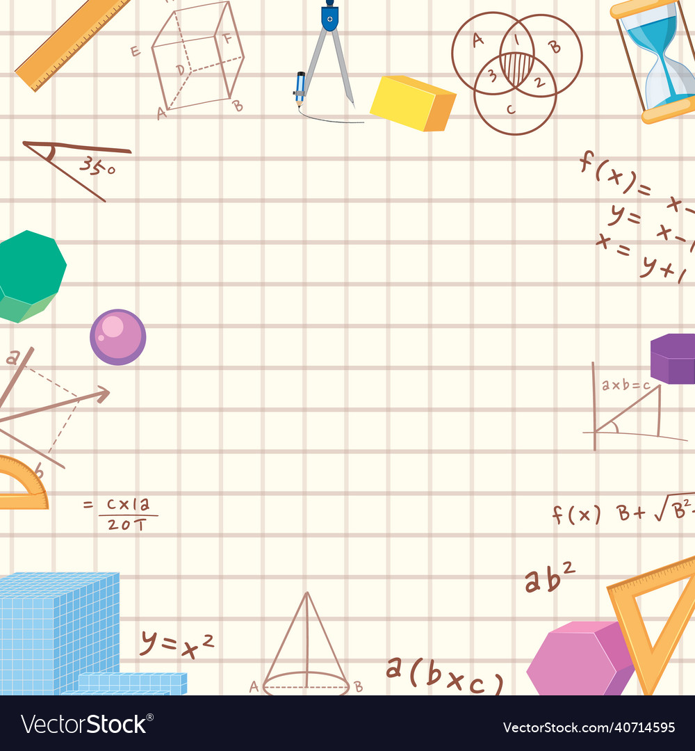 Blank math template with tools and elements Vector Image