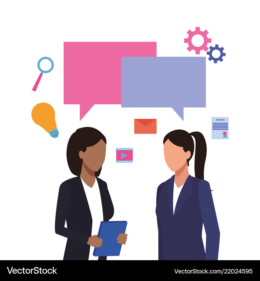 Business workers and social media Royalty Free Vector Image