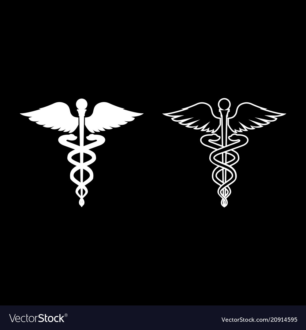 Caduceus health symbol asclepiuss wand icon set Vector Image Caduceus health symbol asclepiuss wand icon set Vector Image