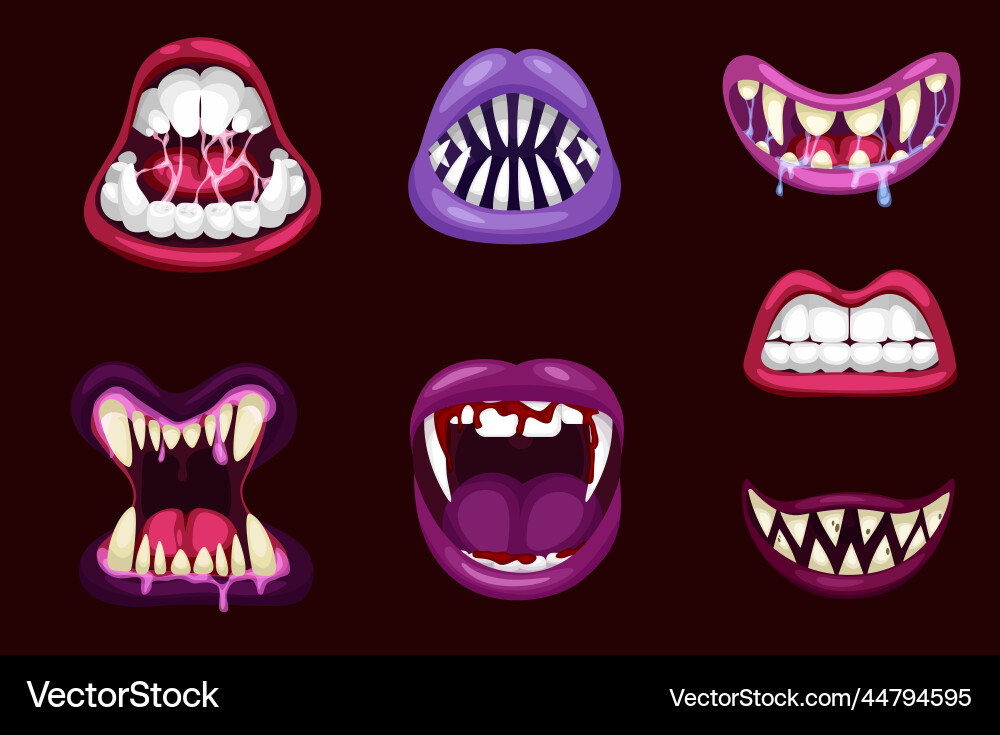 Cartoon monster mouth Royalty Free Vector Image