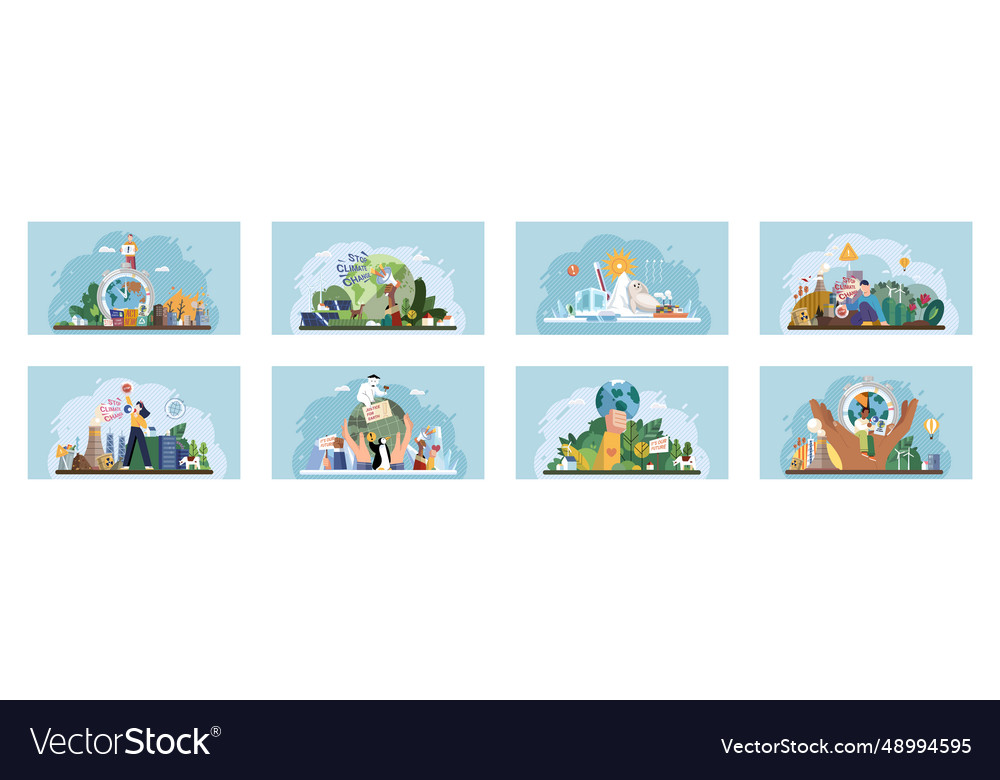 Climate change save the planet choose renewable Vector Image