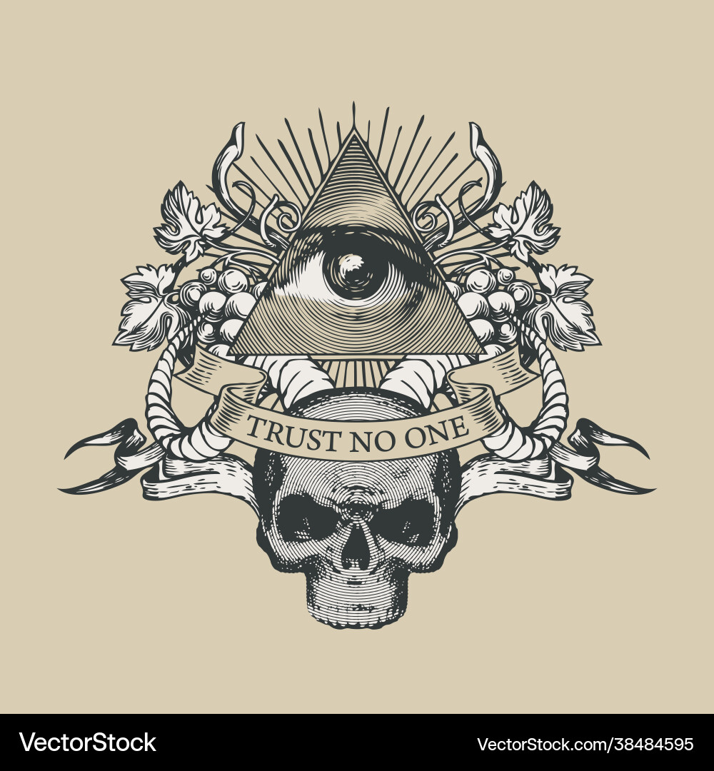 Coat arms with masonic all-seeing eye Royalty Free Vector