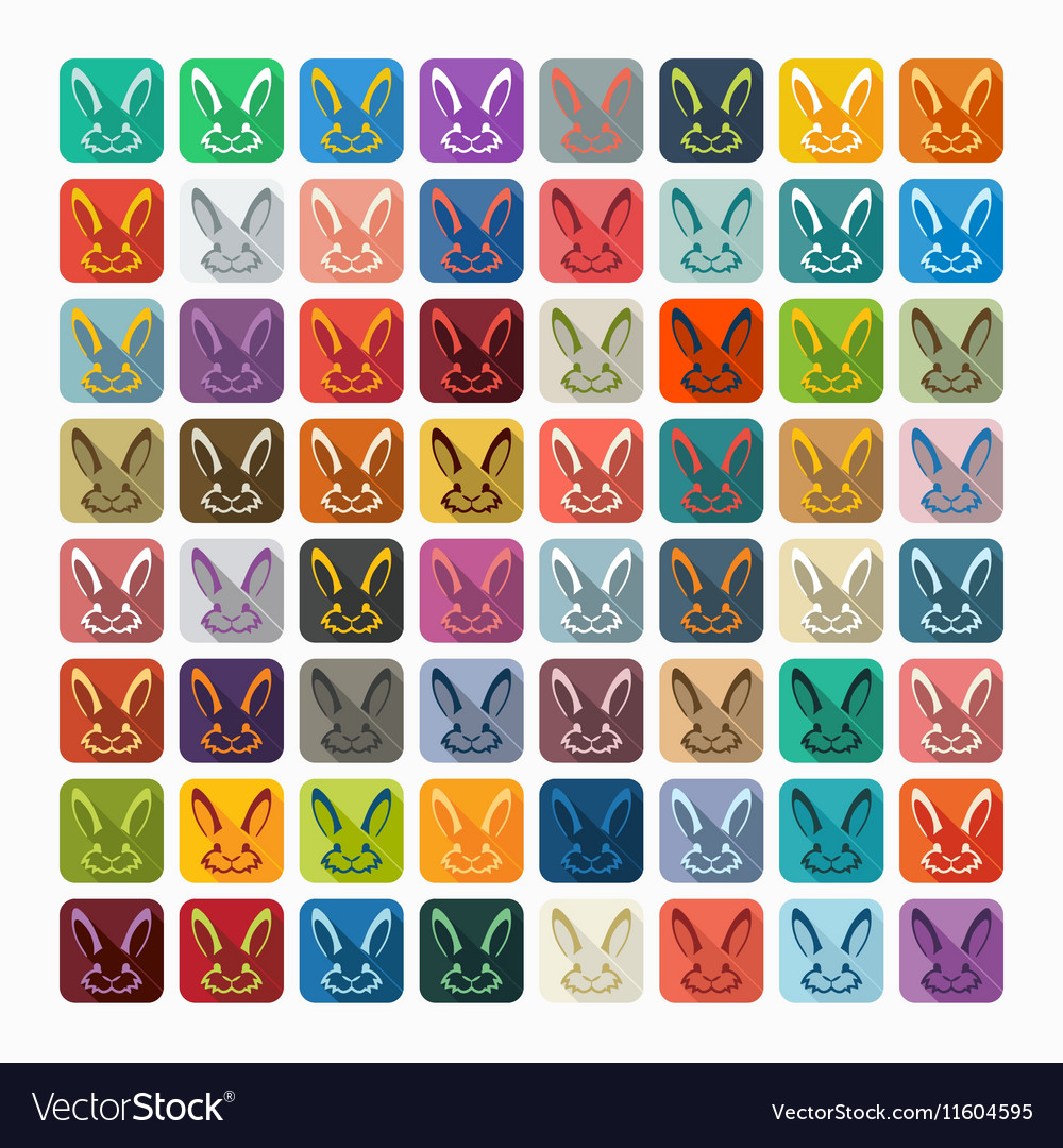 Flat design easter rabbit Royalty Free Vector Image