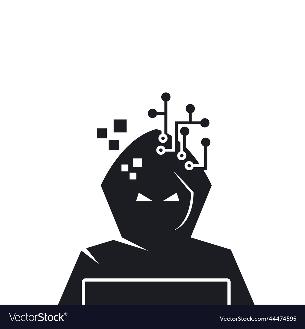 Hacker icon concept design template Royalty Free Vector