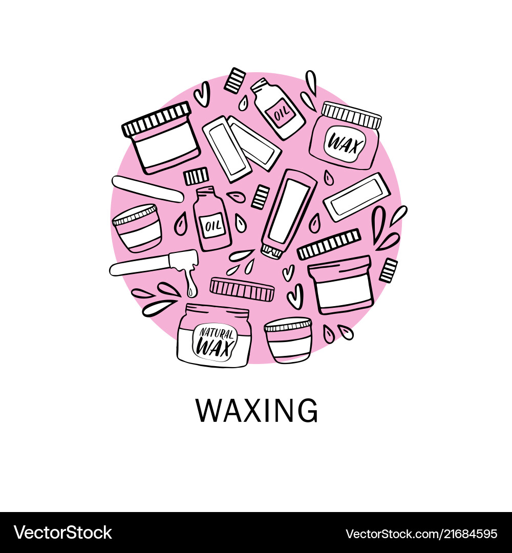 Hair removal hand drawn waxing Royalty Free Vector Image