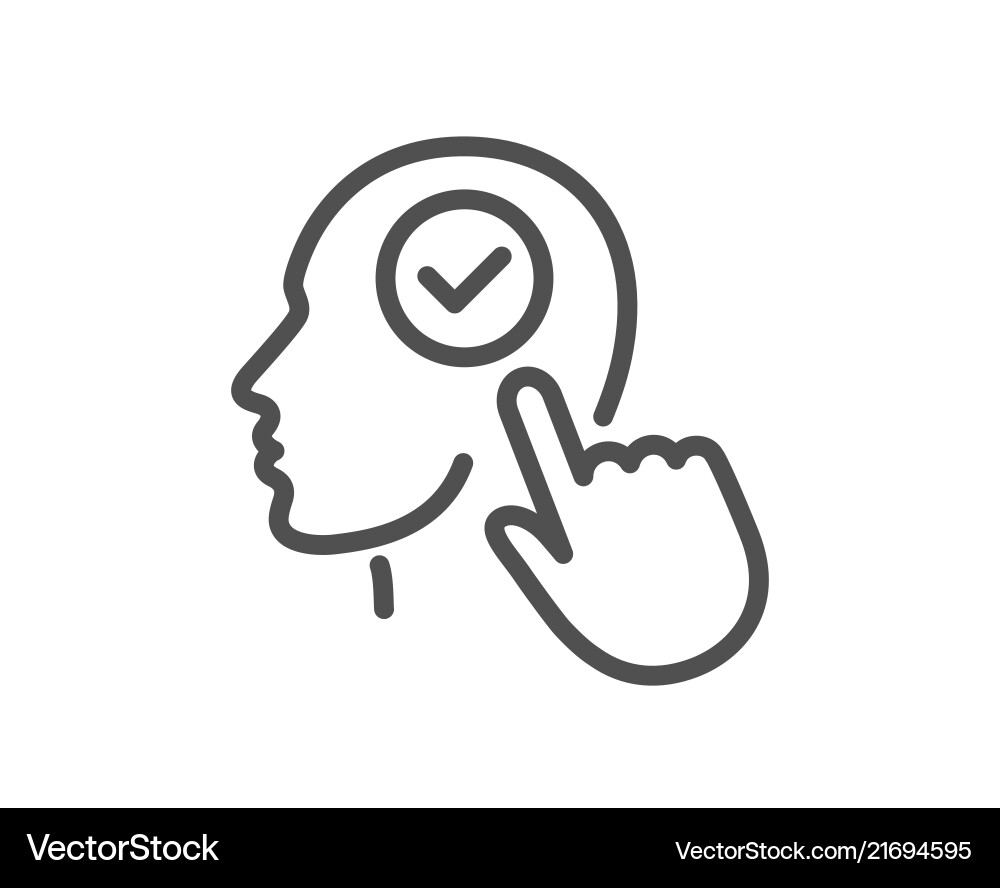 Head line icon select user sign Royalty Free Vector Image