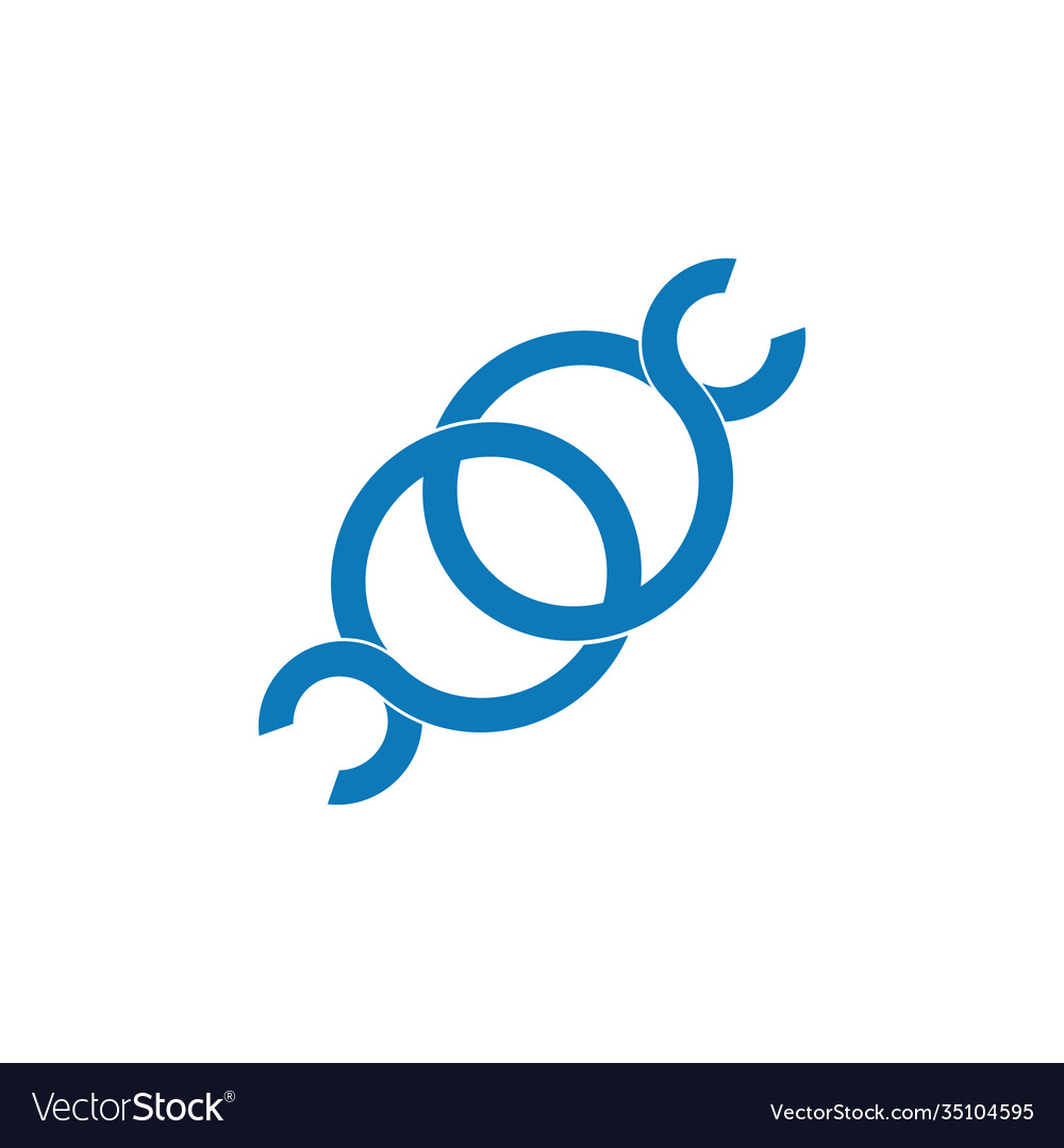 Linked circle overlapping logo Royalty Free Vector Image