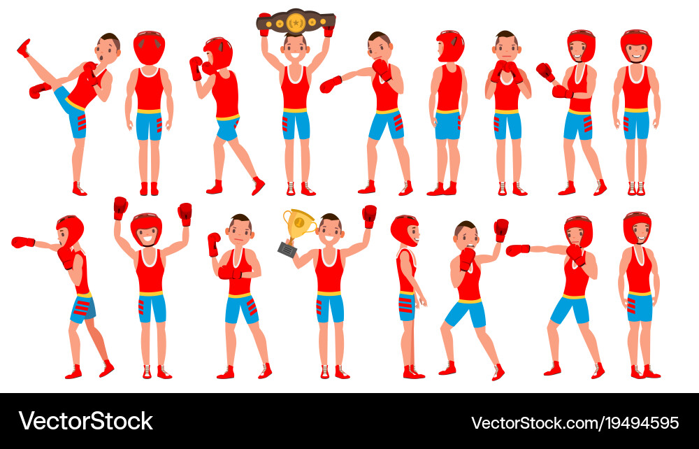 Male exercising boxing active sport Royalty Free Vector