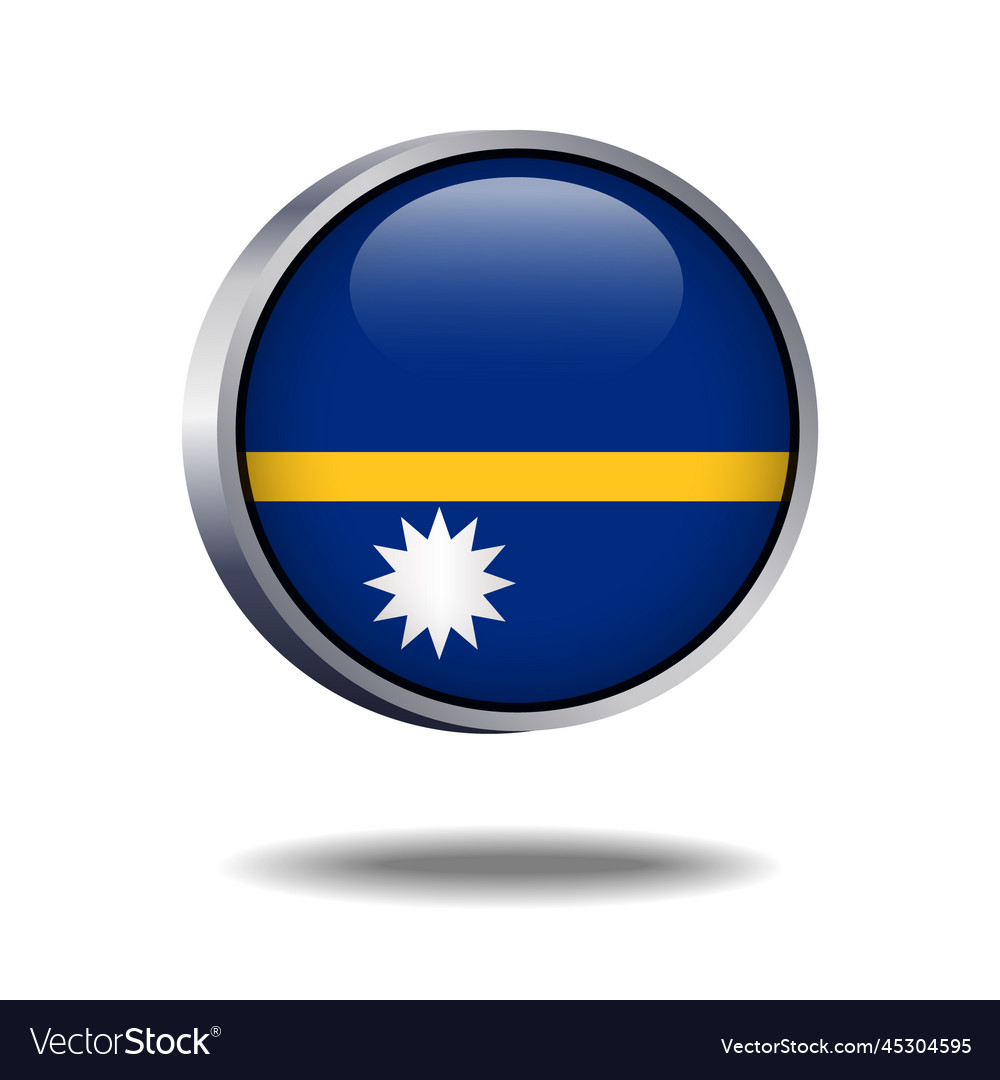 Nauru flag button Royalty Free Vector Image - VectorStock
