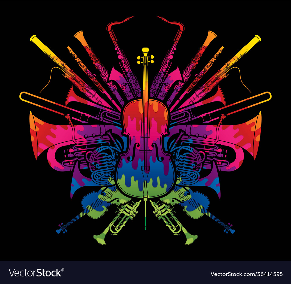 Orchestra instruments set Royalty Free Vector Image