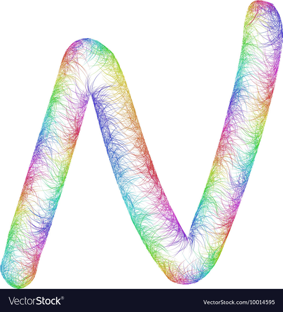 Rainbow sketch font design Royalty Free Vector Image