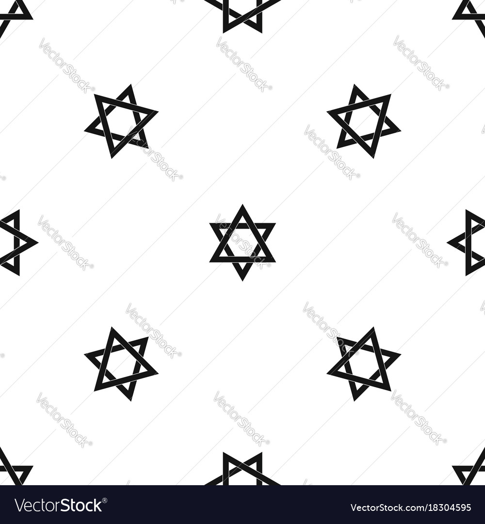 Star of david pattern seamless black Royalty Free Vector