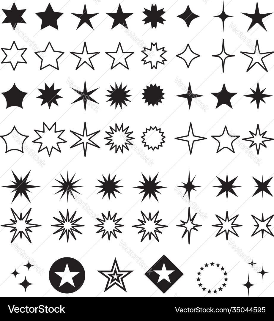 Star shapes symbol icon Royalty Free Vector Image