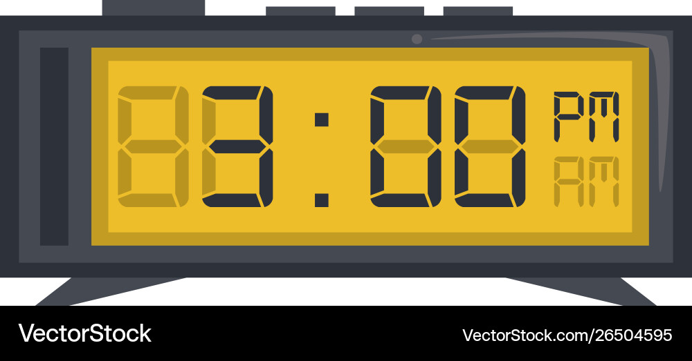 Time clock watch alarm cartoon Royalty Free Vector Image