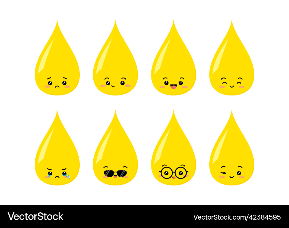 Urine pee drop cartoon character icon Royalty Free Vector