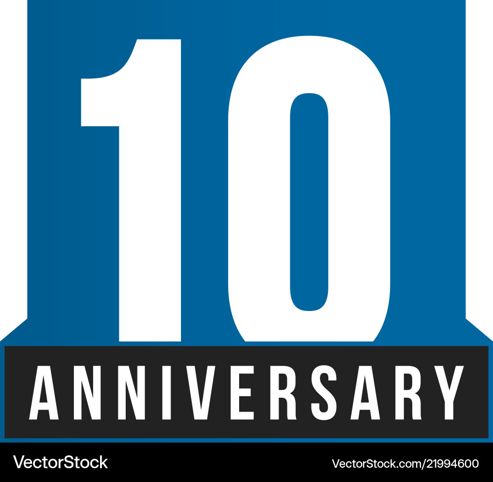 10th anniversary icon birthday logo Royalty Free Vector