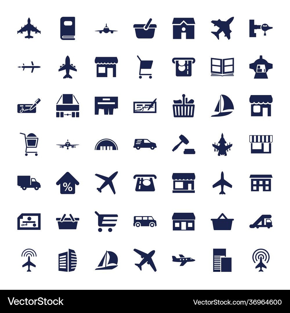 49 commercial icons Royalty Free Vector Image - VectorStock