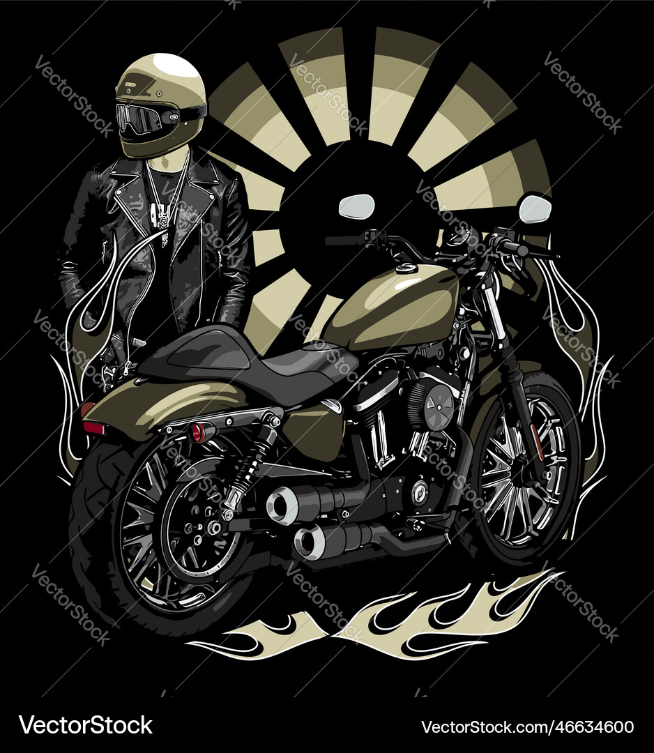 Biker template for graphic design Royalty Free Vector Image