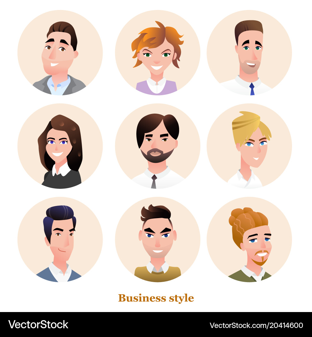 Business people avatars set Royalty Free Vector Image
