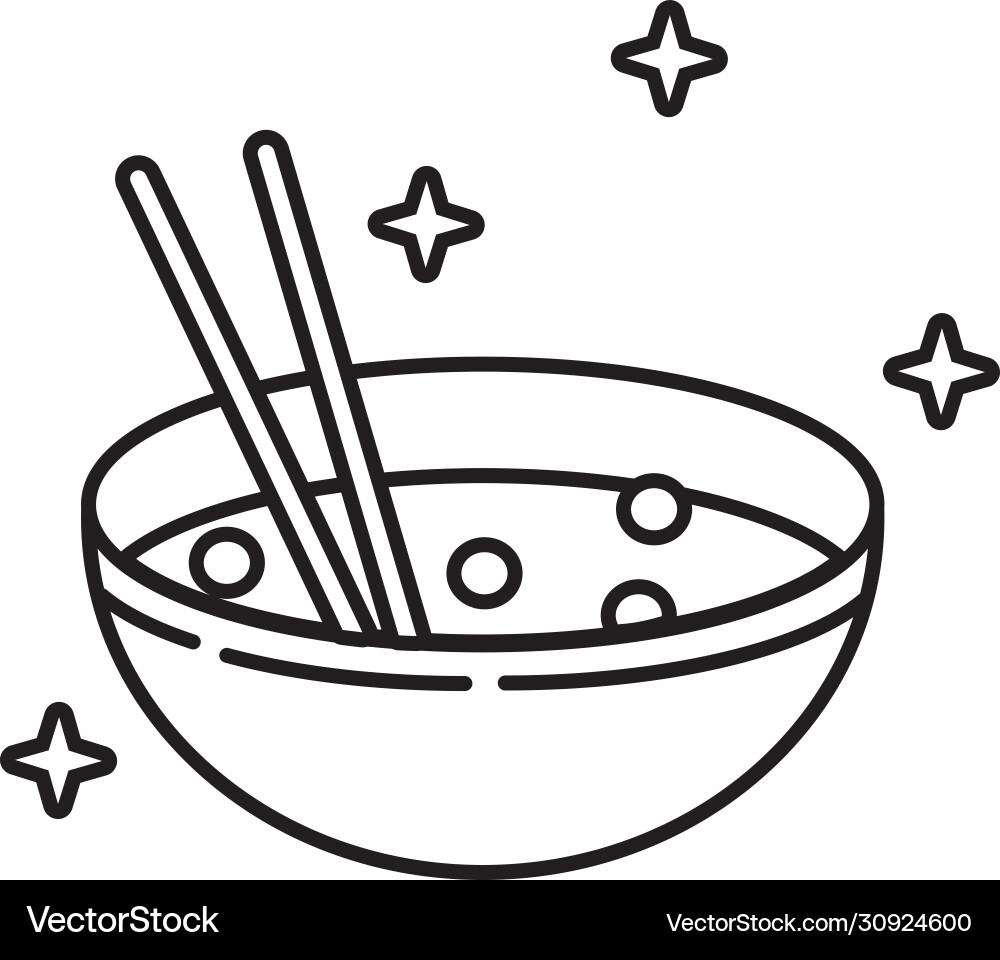 Chinese dish rice line style icon Royalty Free Vector Image