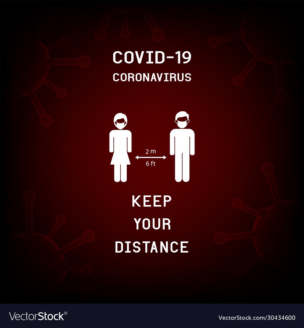 Covid-19 coronavirus icon with social distance Vector Image