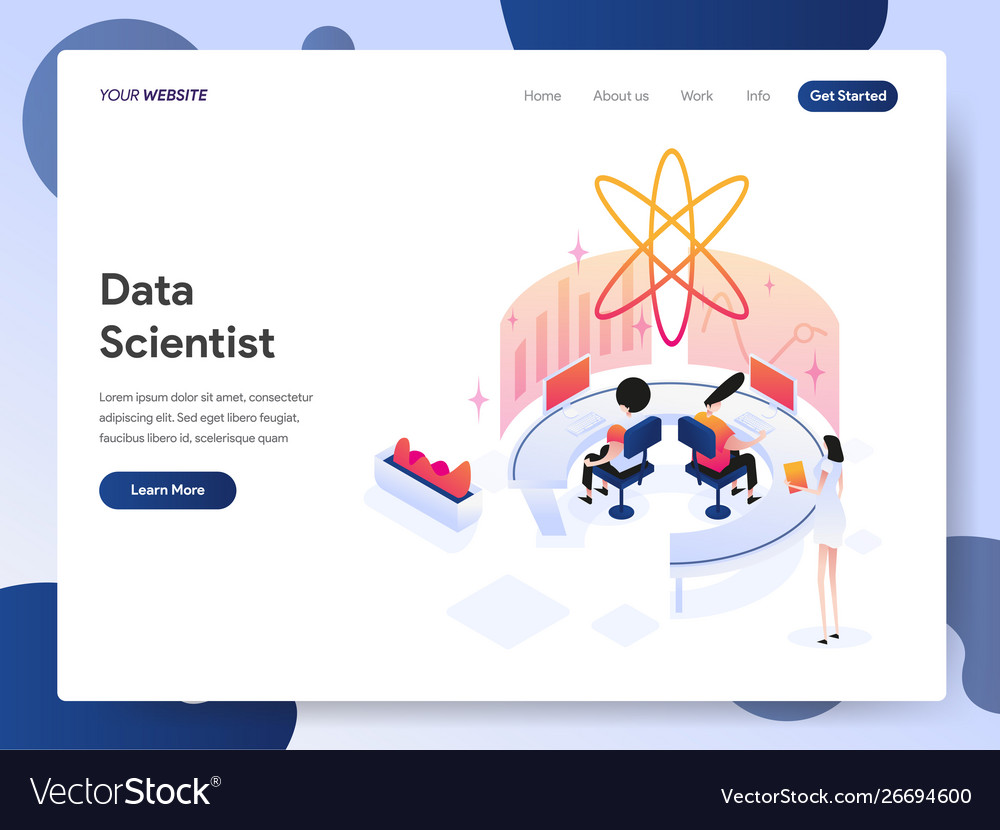 Data scientist isometric concept Royalty Free Vector Image