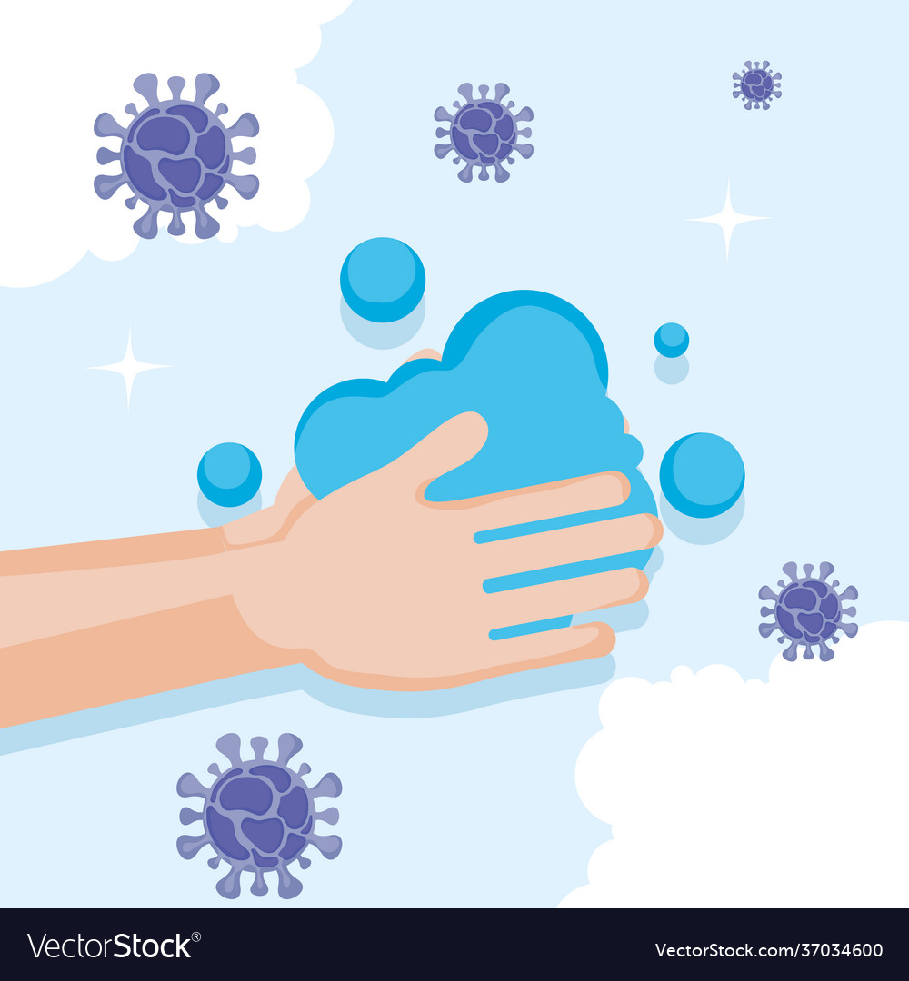 Hands washing covid19 Royalty Free Vector Image