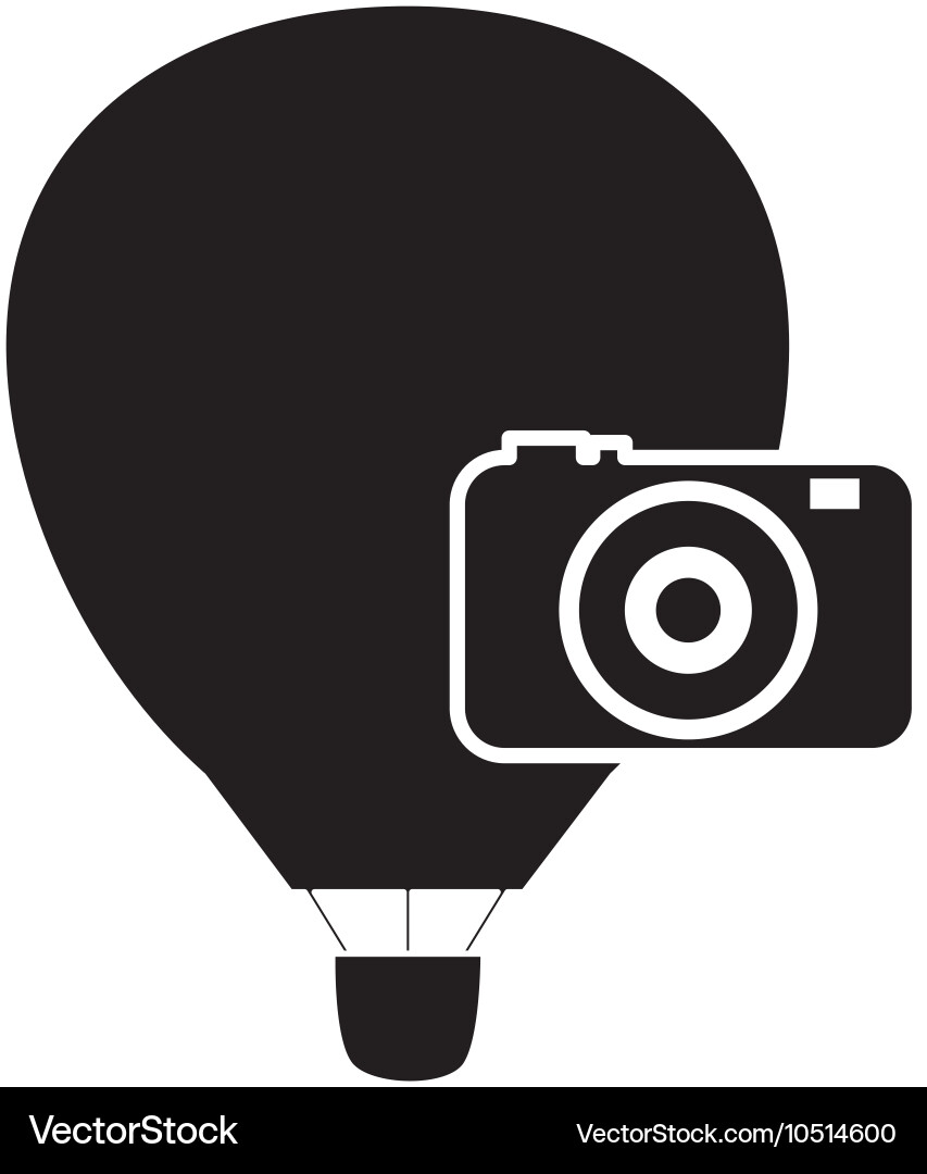 Hot air balloon and camera icon Royalty Free Vector Image