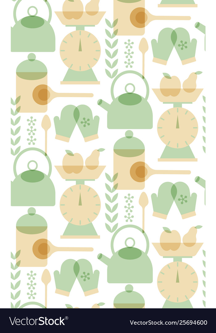 Kitchen pattern flat background Royalty Free Vector Image