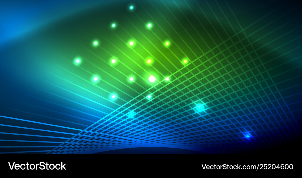Neon glowing techno lines blue hi-tech futuristic Vector Image