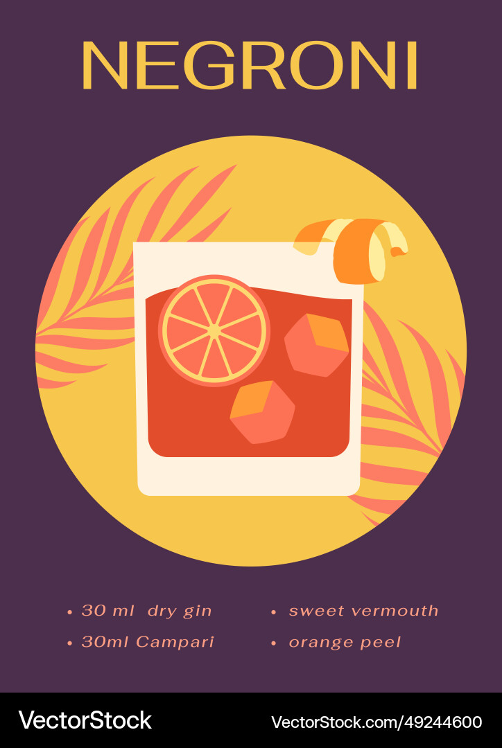 Poster with cocktail Royalty Free Vector Image