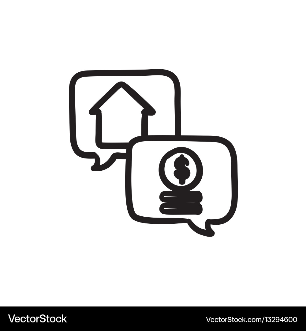 Real estate transaction sketch icon Royalty Free Vector