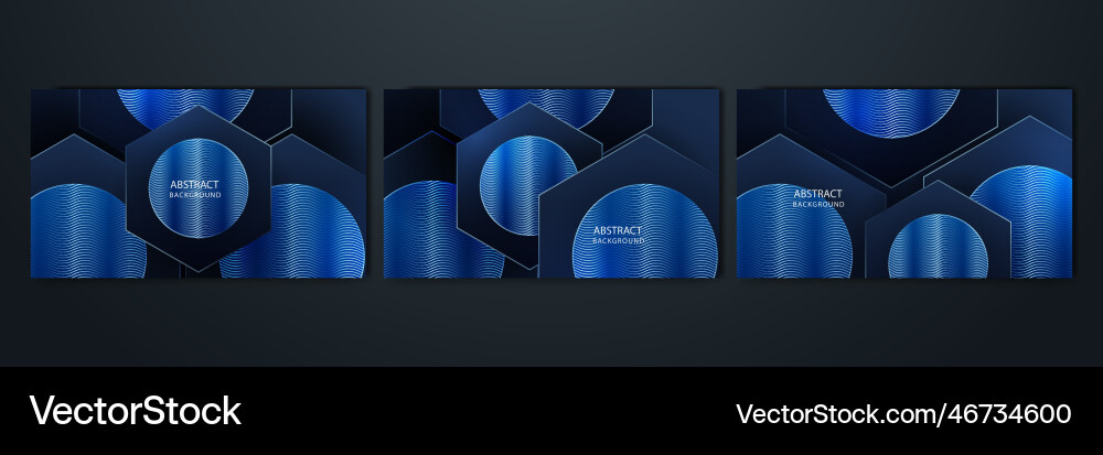 Set of modern realistic blue with shadow abstract Vector Image