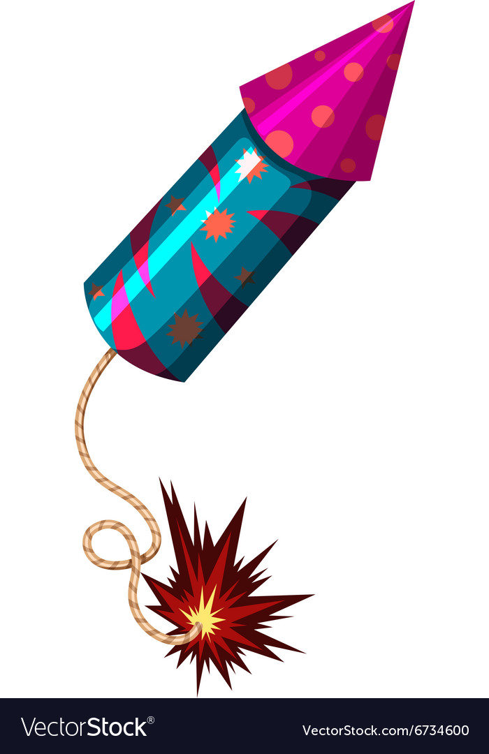 Single firework in rocket shape Royalty Free Vector Image