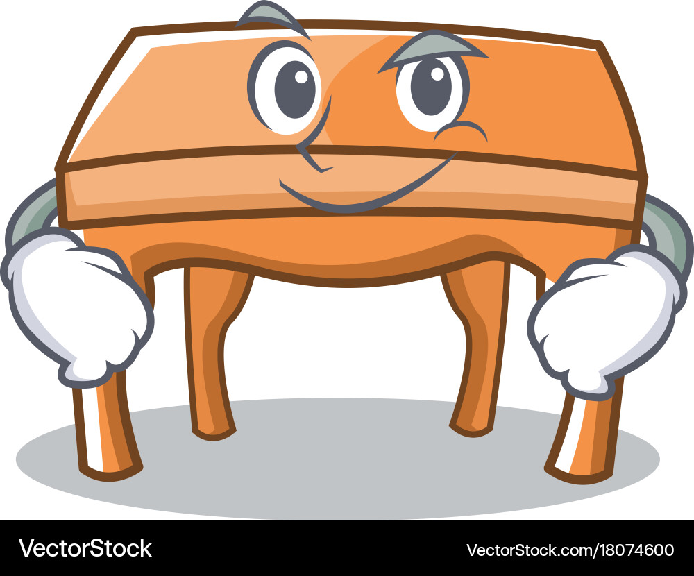 Smirking table character cartoon style Royalty Free Vector