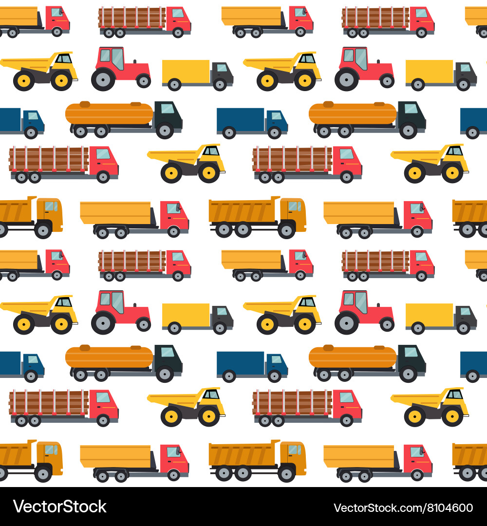 Truck cars seamless pattern background Royalty Free Vector