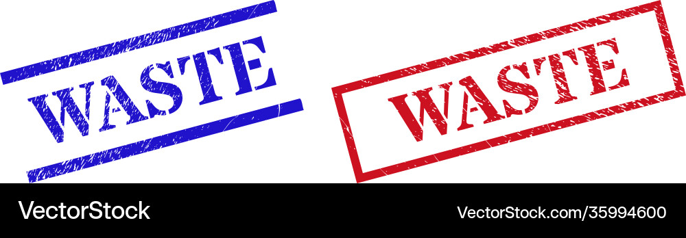 Waste textured scratched stamp watermarks Vector Image