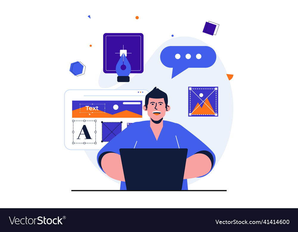 Web design modern flat concept for banner Vector Image