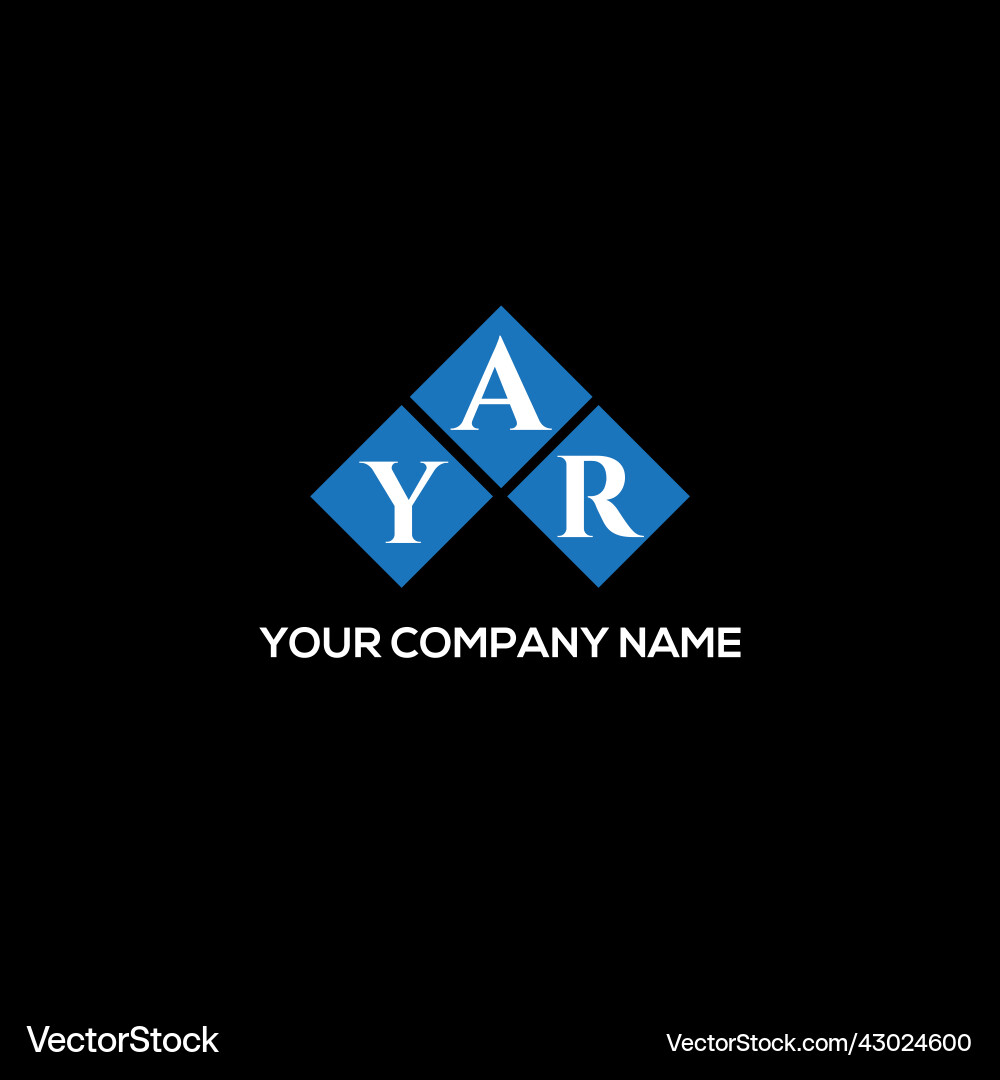 Yar letter logo design on black background Vector Image