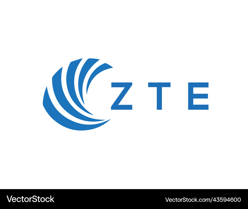 Zte letter logo design on white background Vector Image