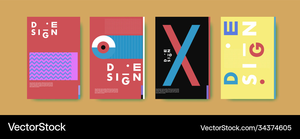 Abstract colorful collage poster design template Vector Image