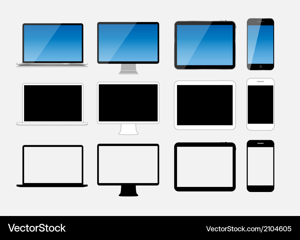 Abstract design mobile phone laptop and tablet pc Vector Image