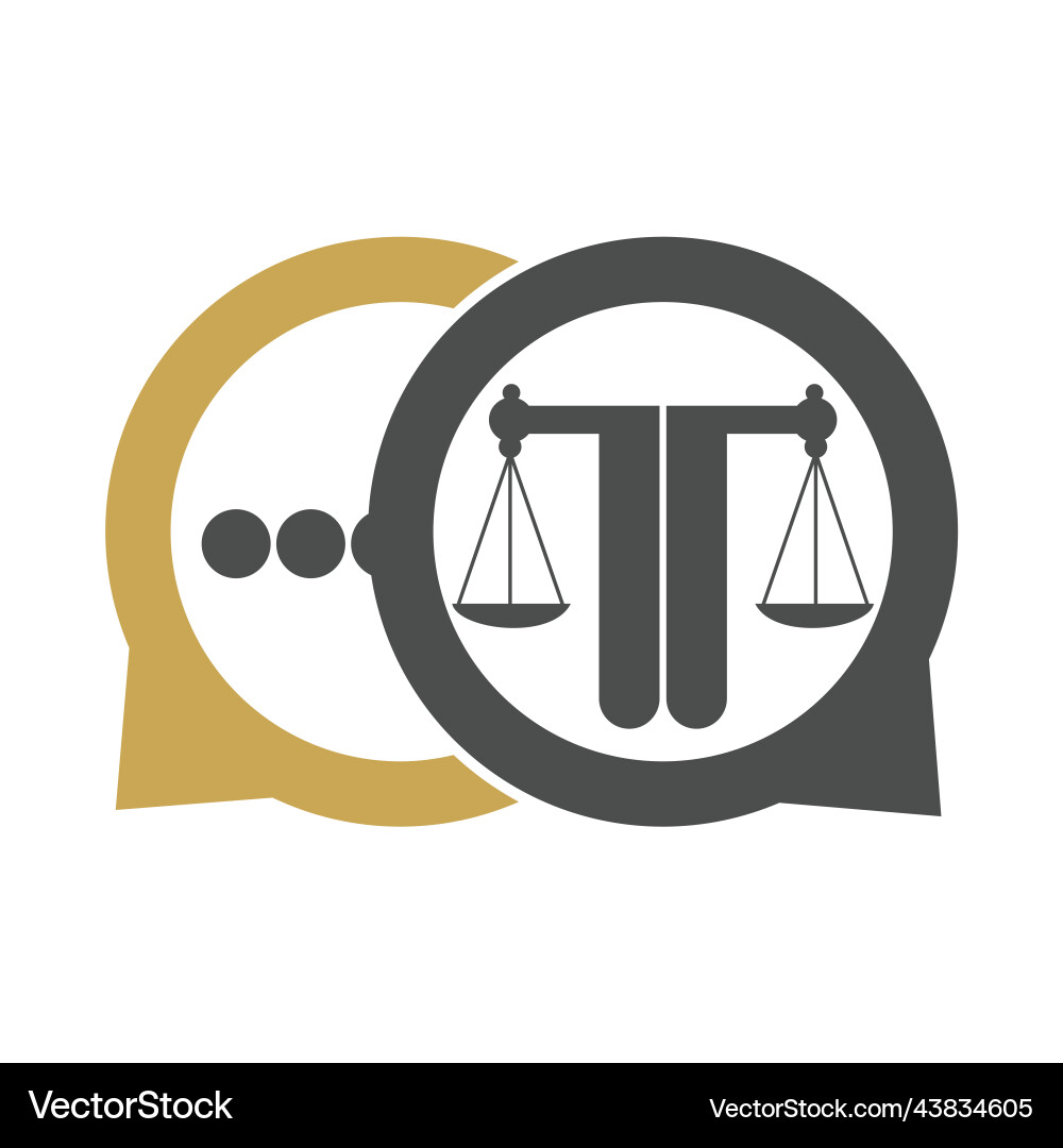Attorney balance chat logo Royalty Free Vector Image