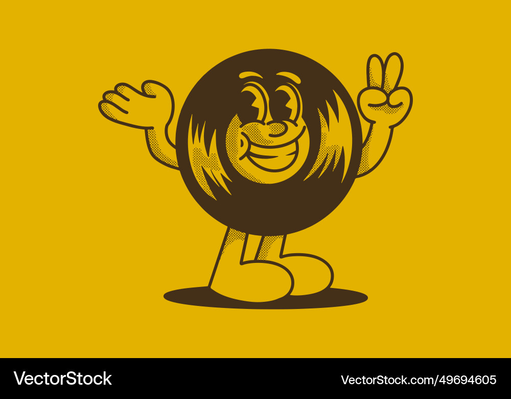 Character of vinyl with happy expression Vector Image