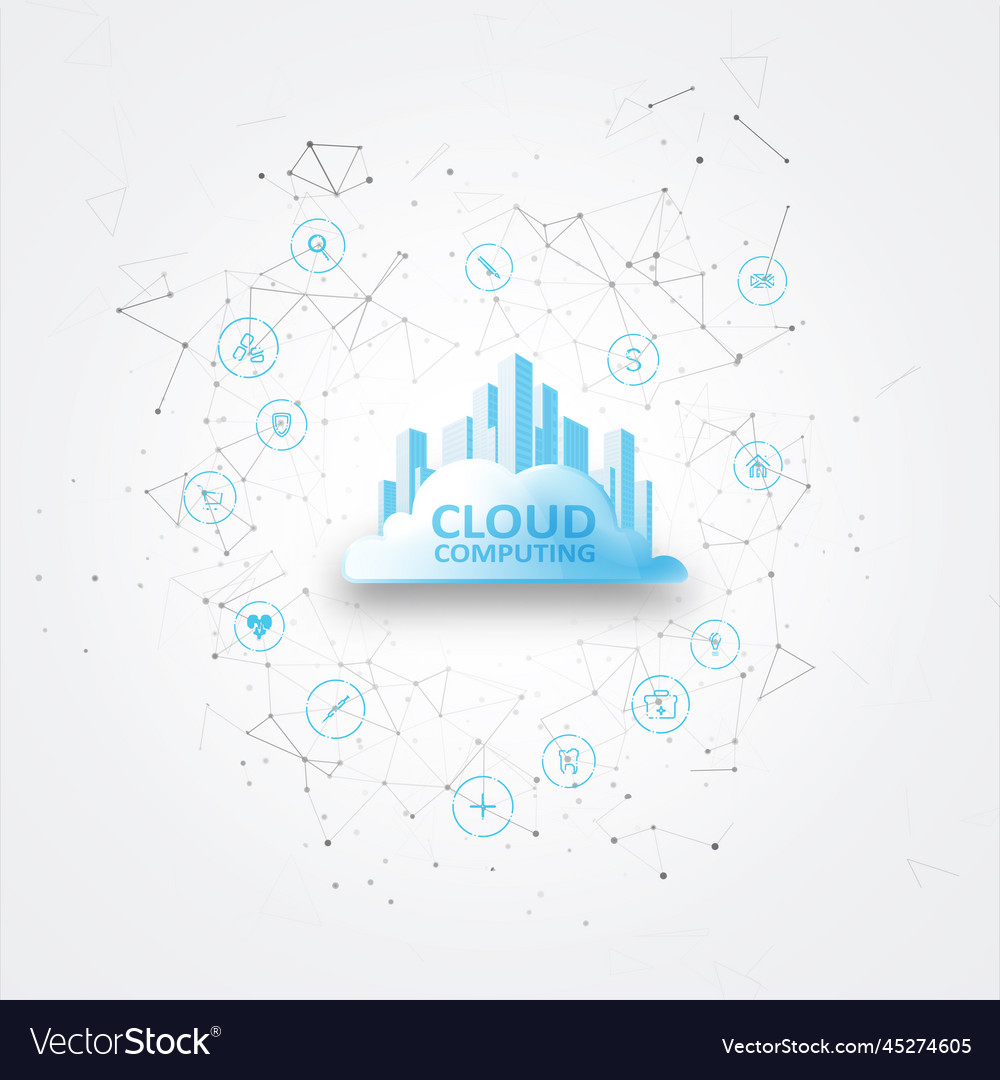 Digital Network Connections Abstract Polygonal Vector Image