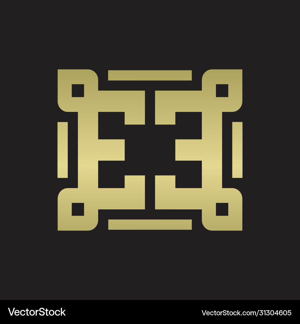 Ee logo monogram with piece line art design Vector Image